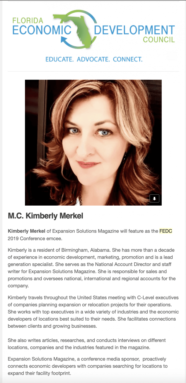 Kimberly Merkel is Chosen as the M.C. for the 2019 Florida Economic ...