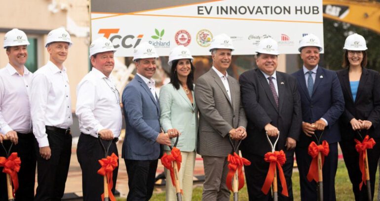 Gov. Pritzker Breaks Ground on TCCI Electric Vehicle Innovation Hub in ...