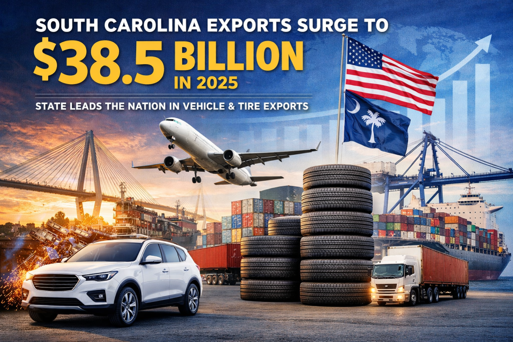 South Carolina Export Sales Reach $38.5B in 2025, Marking Seven-Year ...
